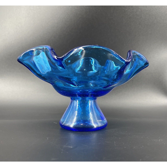 Italy | Accents | Vintage Italian Turquoise Blue Glass Small Candy ...